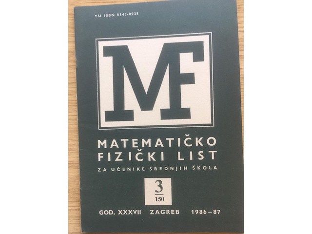 Matematičko fizički list god. XXXVII broj 3