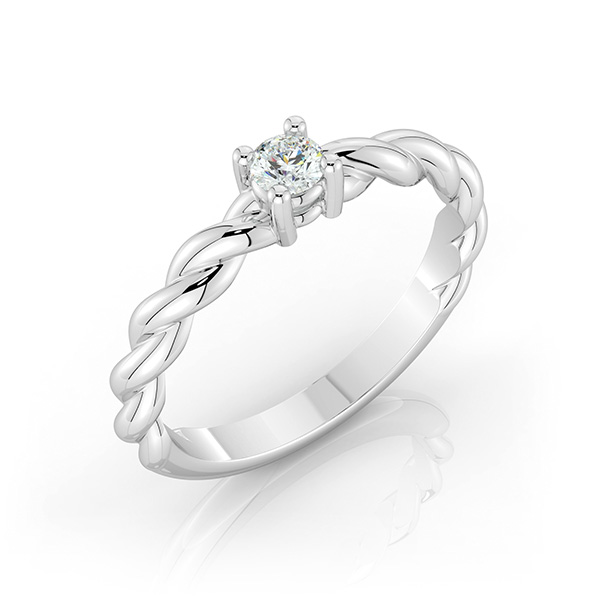 Verenički prsten od belog zlata sa dijamantom