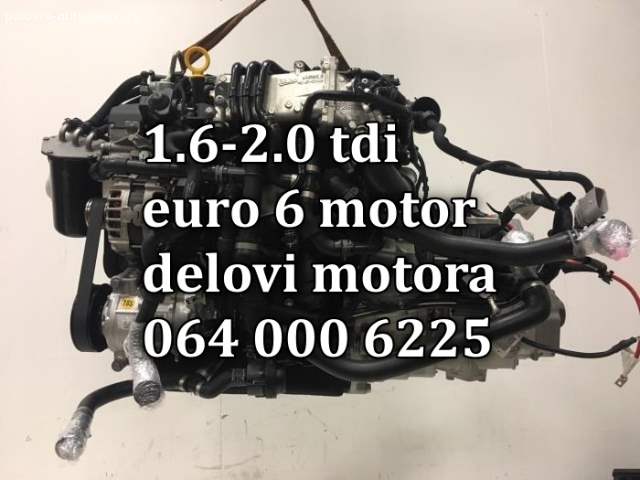 SKODA 1.6 TDI EURO 6 DELOVI MOTORA. KOMPLETAN MOTOR