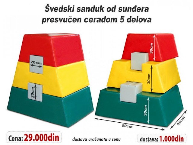 Švedski sanduk od sunđera presvučen ciradom