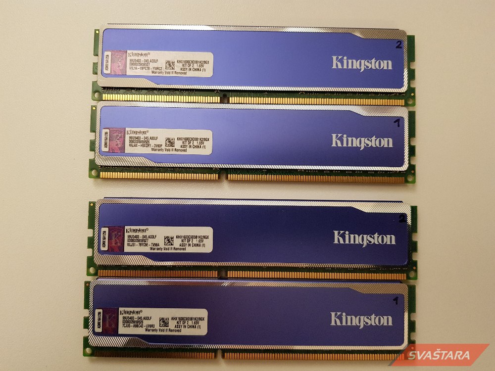 Kingston XyperX BLU 1600Mhz DDR3 DualChannel 4x4Gb