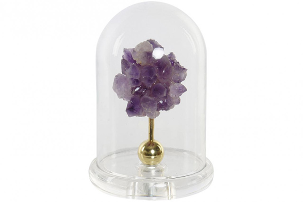 Staklena dekoracija mineral lilac 11,5x11,5x17