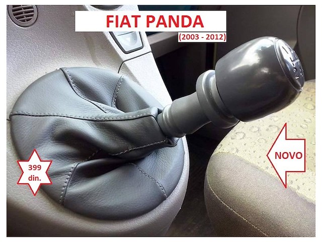 FIAT PANDA kožica menjača SIVA (2003 - 2012) NOVO
