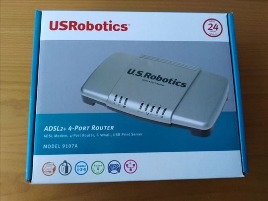 Dva ADSL 2+ 4-port ruter marke US Robotics