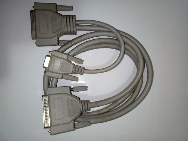 Kabel Serijski DB25  to DB25 ž/m  1,2 metar + DB9 ž