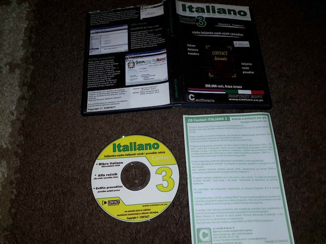 Contact italiano 3, srpsko italijansko srpski rečnik CD