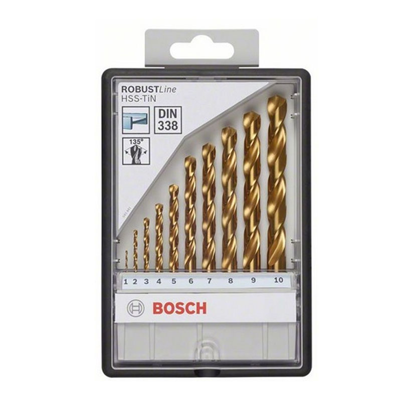 Bosch - 10-delni Robust Line set burgija za metal HSS-TiN, 135&deg;