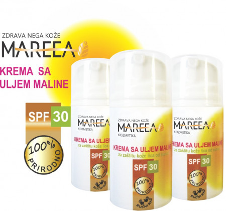 PRIRODNA KREMA ZA LICE SA ULJEM MALINE SPF 30 50ml