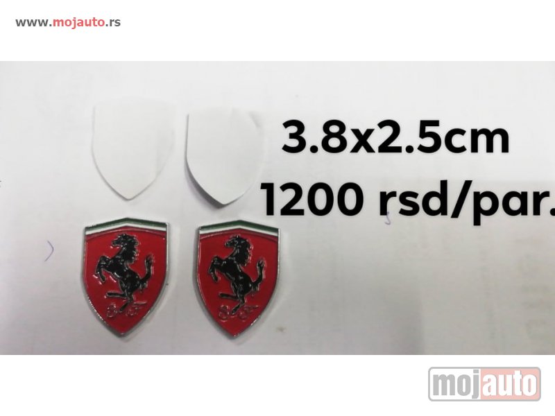 ferrari amblem samolepljivi. dimenzija:3,8x2,5.