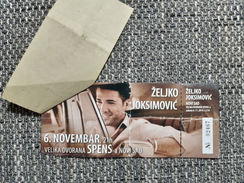 Ulaznica za koncert Zeljko Joksimovic iz 2010 god.