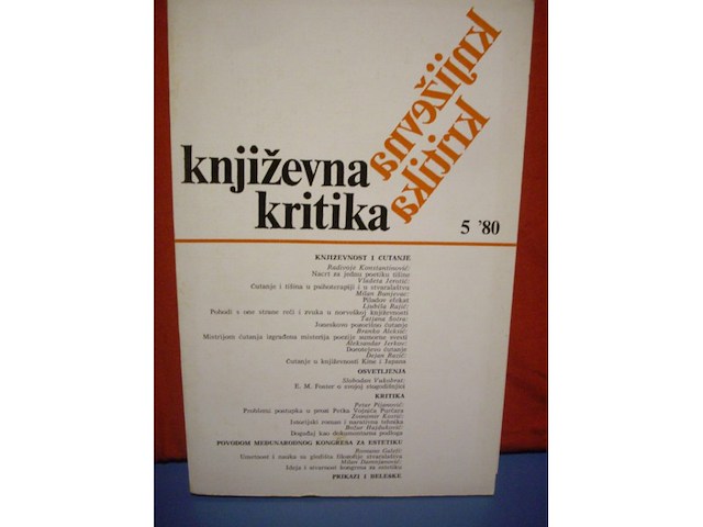KNJIŽEVNA KRITIKA 5/80, Književnost i ćutanje