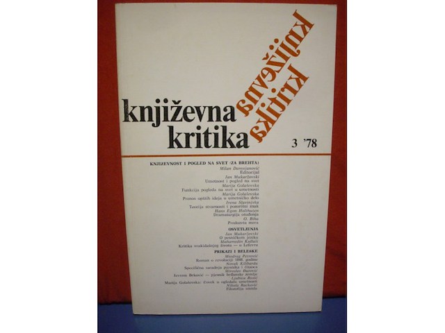 KNJIŽEVNA KRITIKA 3/78, Breht