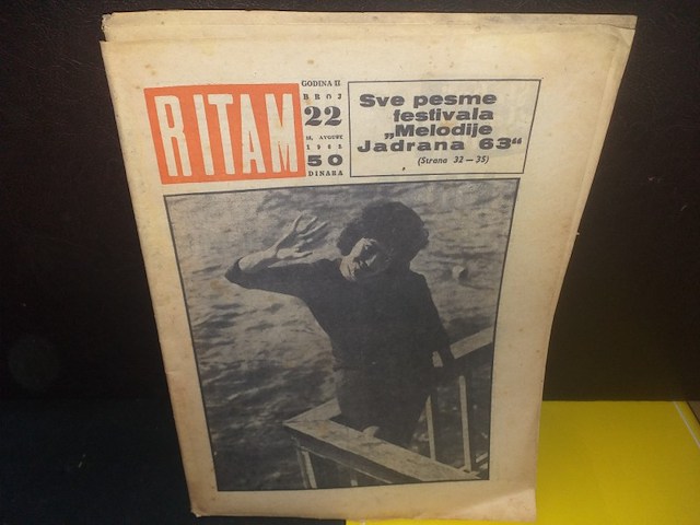 Kultni časopis - RITAM br.22 / 15. avgust 1963.