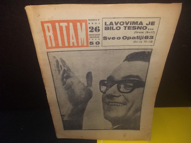 Kultni časopis - RITAM br.26 / 15. oktobar 1963.