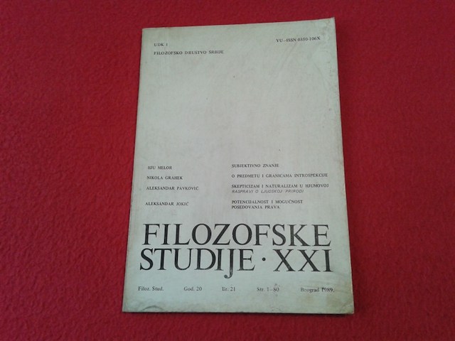 Filozofske studije XXI