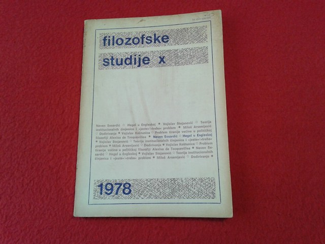 Filozofske studije X (1978)