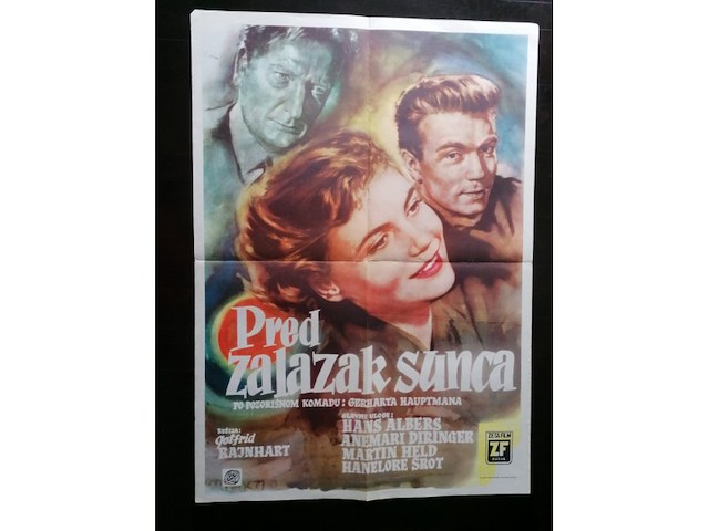 PRED ZALAZAK SUNCA 1956 - FILMSKI POSTER
