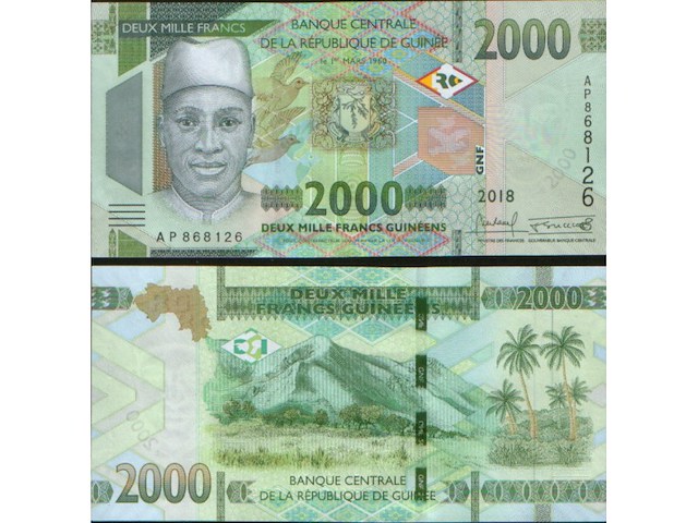 Guinea 2000 Francs 2018. UNC.