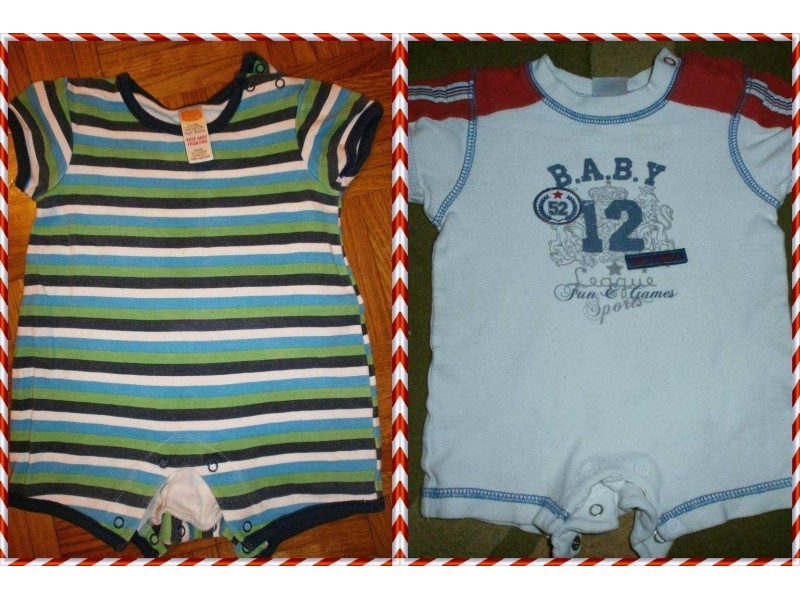 KOMPLET 2 letnji bodi zeka MOTHERCARE 0-3 meseca(56-62)