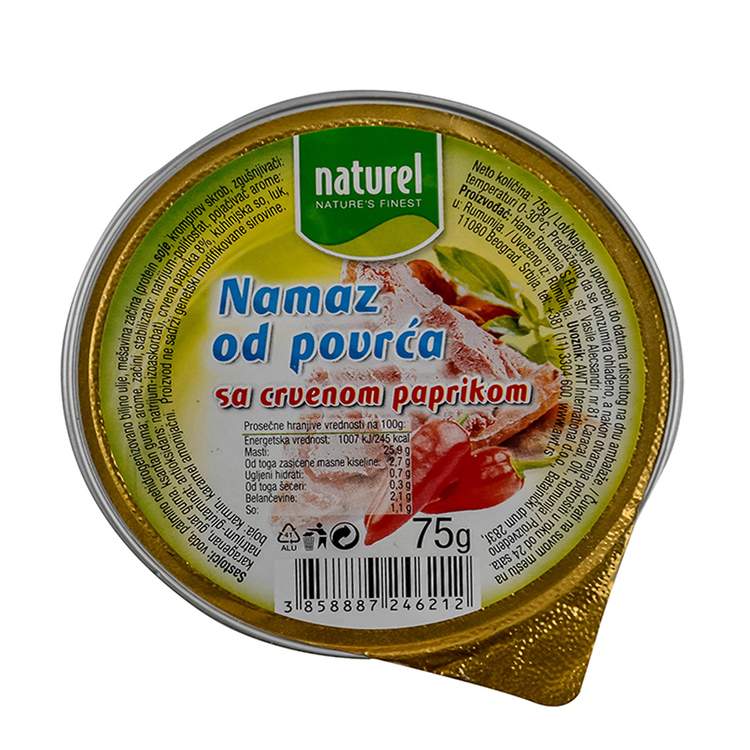 Naturel namaz od povrća sa crvenom paprikom 75g