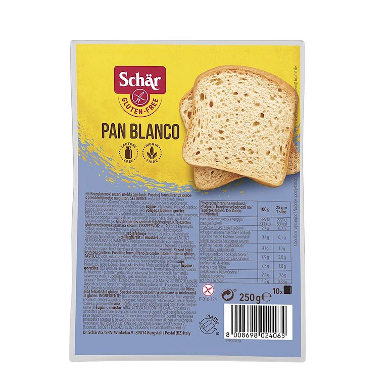 Dr Schar hleb pan blanco 250g dr schar