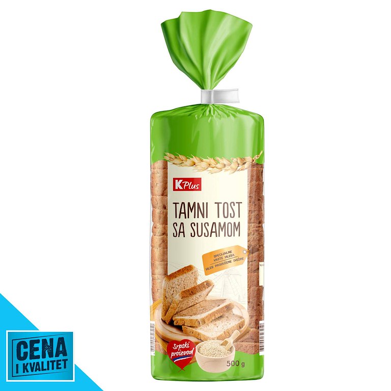 K plus tost hleb tamni sa susamom 500g