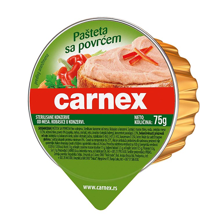 Carnex pašteta sa povrćem 75g
