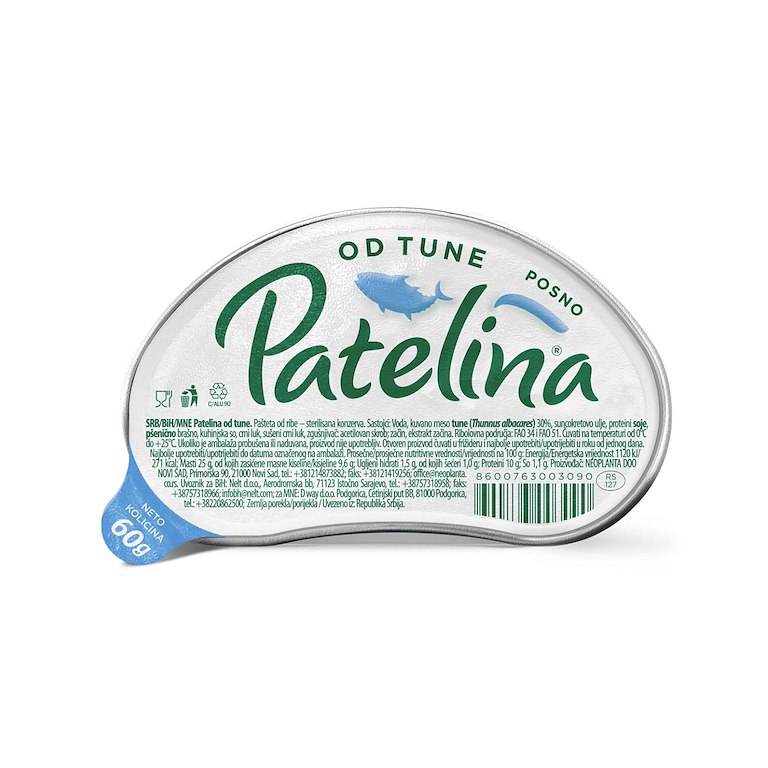 Patelina pašteta od tune, 60 g, 1 kom.