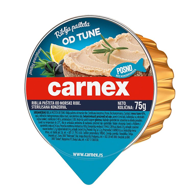 Carnex pašteta od tune 75g