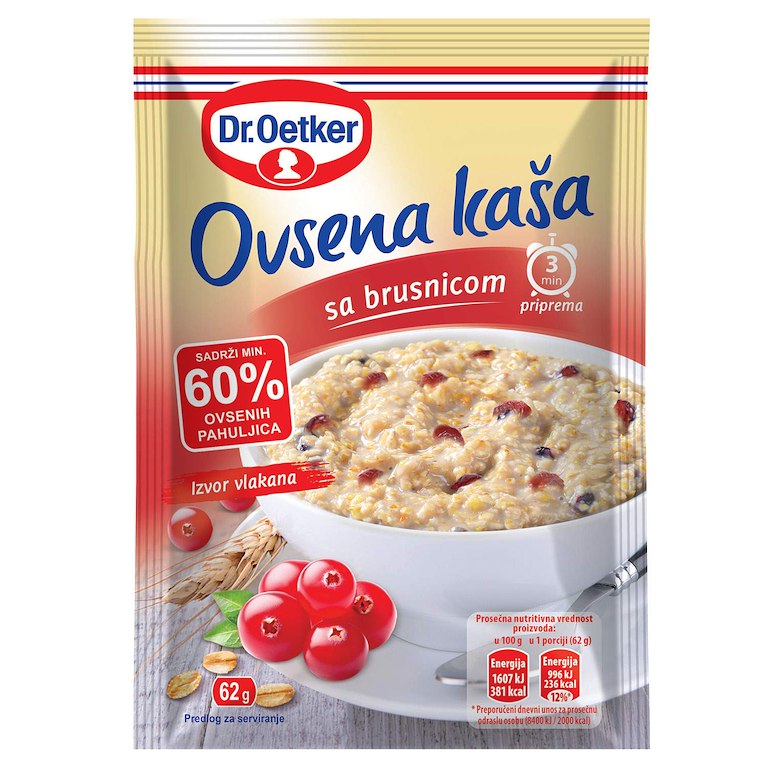 Dr. Oetker ovsena kaša sa brusnicom 62g