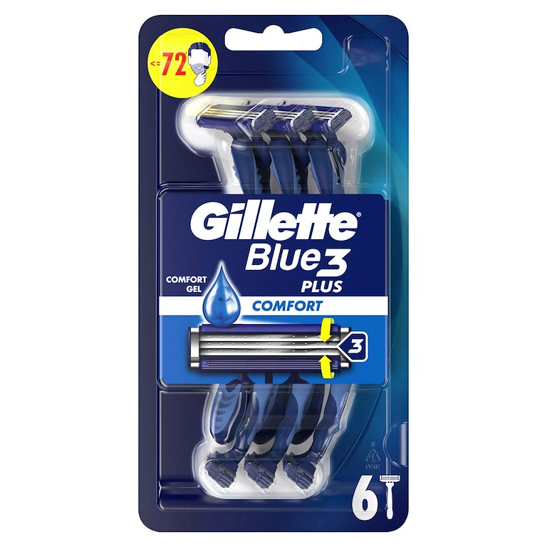 Gillette Blue3 brijač za muškarce - 6 komada