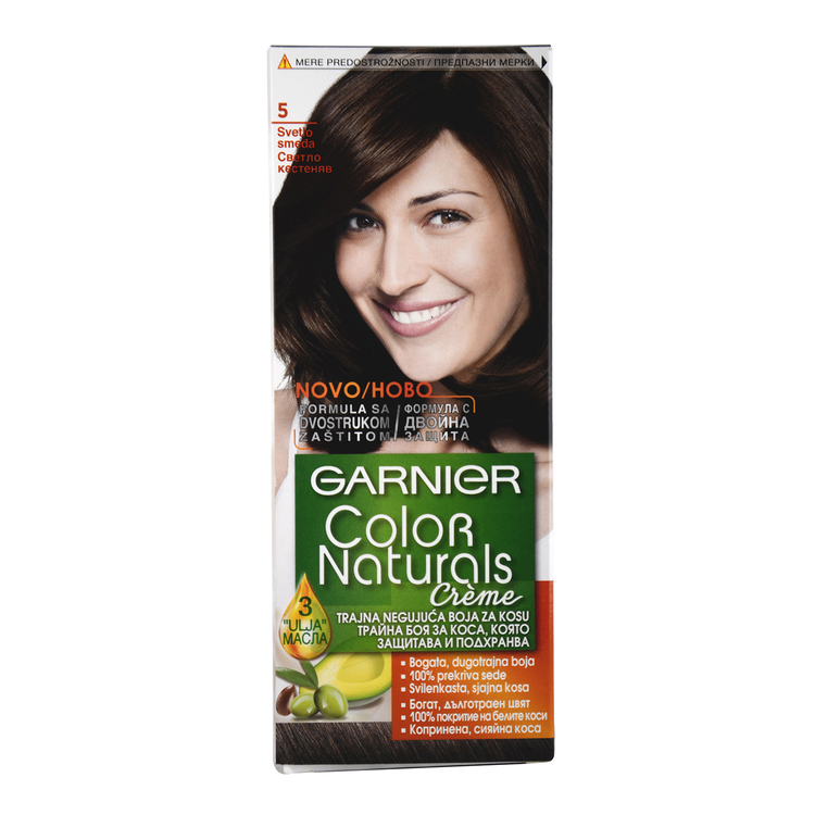 Garnier farba za kosu color naturals 5 svetlo smeđa 60ml+40ml+10ml