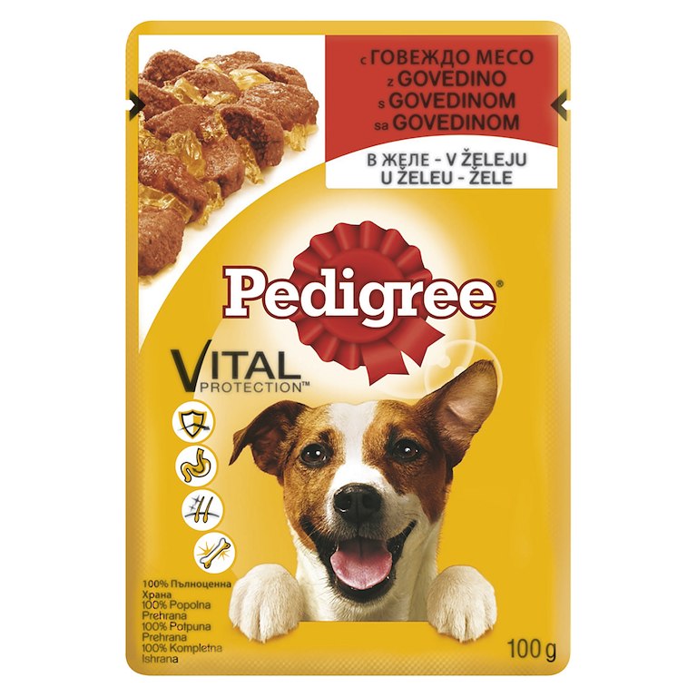 Pedigree junior sa govedinom-komadici u zeleu 100 g