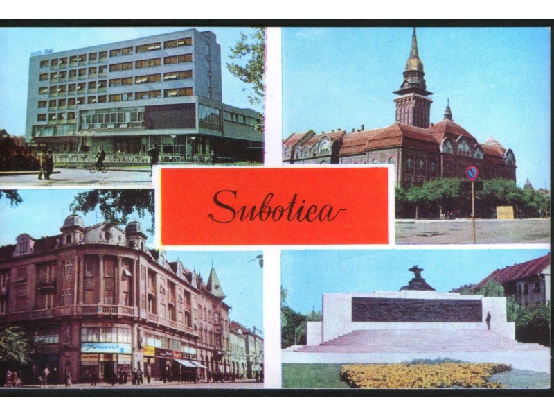 Subotica 70-ih. Čista sa dve zalepljene markice.