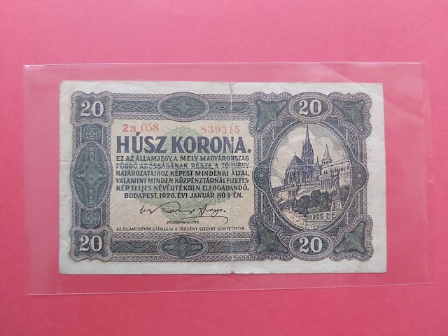 Madjarska 20 korona 1920