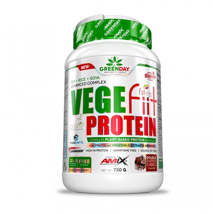 GreenDay Vege-Fit Protein double chocolate 720g Amix (Rasprodato!)
