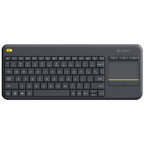 LOGITECH Bežična tastatura K400 PLUS (Crna) 920-007145 USB nano prijemnik, Membranski tasteri, EN (US), Alkalna baterija