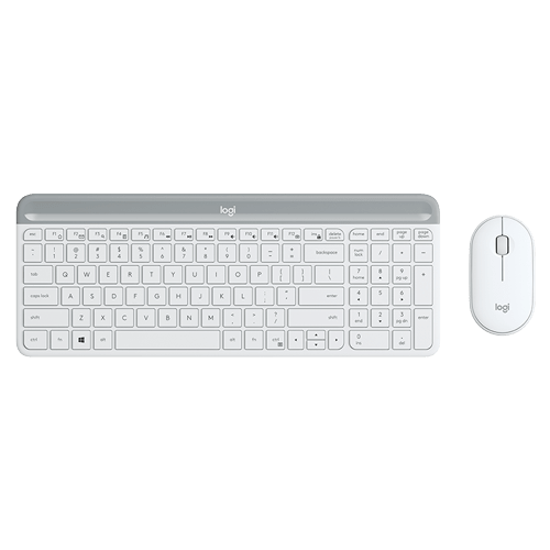 LOGITECH Bežična tastatura i miš MK470 SLIM WIRELESS COMBO (Bela) 920-009203 USB nano prijemnik, Membranski tasteri, EN (US), Alkalna baterija