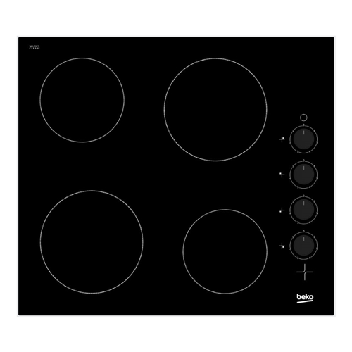BEKO Ugradna ploča HIC 64102 Crna, Staklokeramička, Mehaničko (Prekidač)
