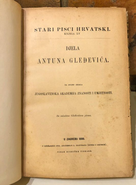 Djela Antuna Gleđevića - Antun Gleđević (1886)