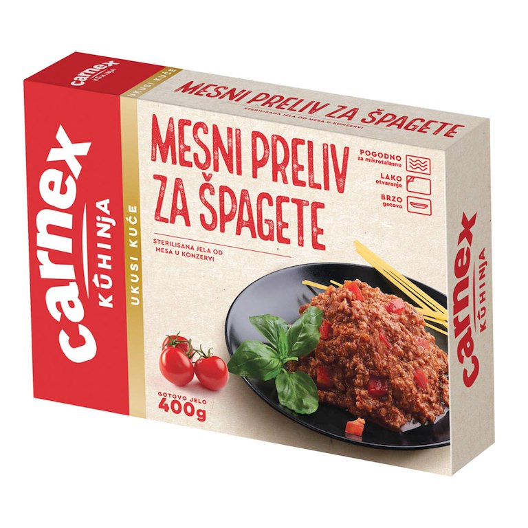 Carnex mesni preliv za špagete gotovo jelo 400g