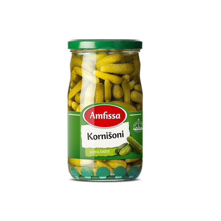 Amfissa kornisoni extra baby.mini kornisoni pasterizovani 680 g