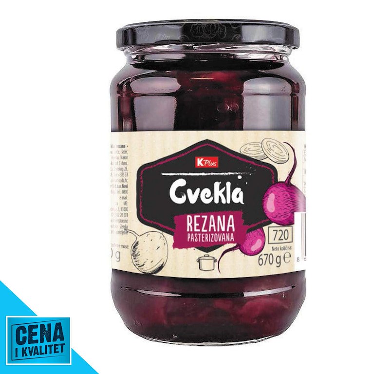 K plus cvekla rezana 670g k plus