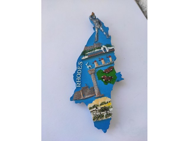 Magnet za frižider Rodos Grčka mapa ostrva