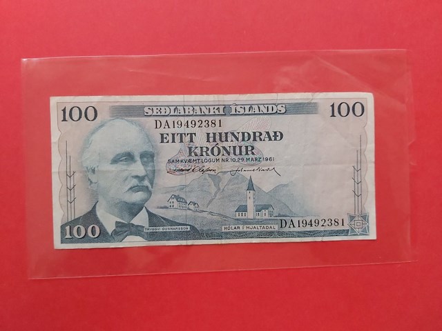 Island 100 kronur 1961