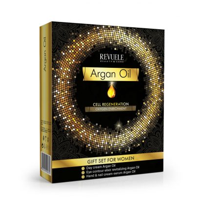 Poklon set za negu kože REVUELE Argan Oil 2x50ml + 25ml