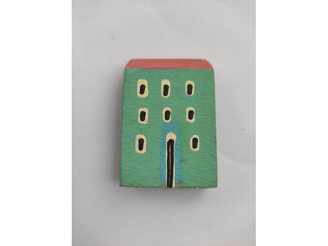 Magnet za frižider kuća zelena od drveta