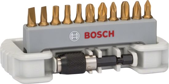 Bosch 11-delni set bitova odvrtača sa držačem bitova PH1; PH2; PH3; PZ1; PZ2; PZ3; T15; T20; T25; S0,6x4,5; S0,8x5,5; 25 mm (2608522127)