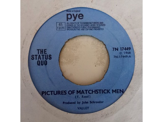 Status Quo ‎– Pictures Of Matchstick Men (UK, 1968)