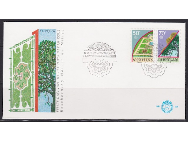 Holandija 1986 Zastita prirode FDC